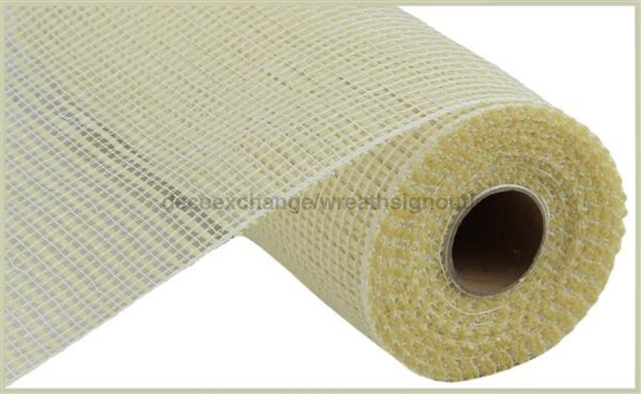 10"X10Yd Horizontal Wide Stripe Mesh Cream RE890083 — DecoExchange®