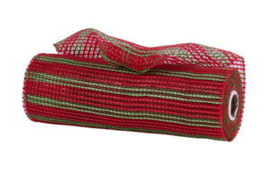 10"X10Yd Horizontal Wide Stripe Mesh Red/Lime Green RE8902FH ...
