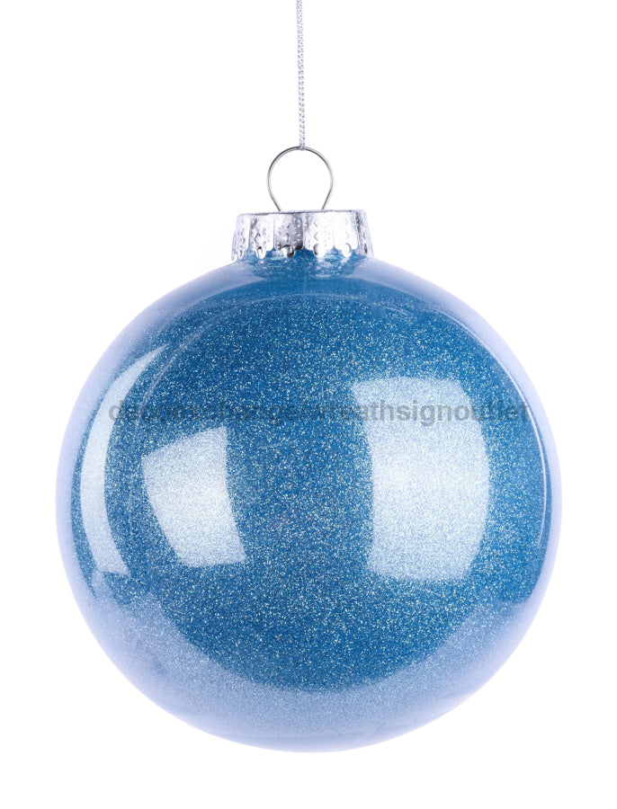 150Mm Dia Lacquer Look Glitter Ball Ornament Smoke Blue XH9667E6 ...