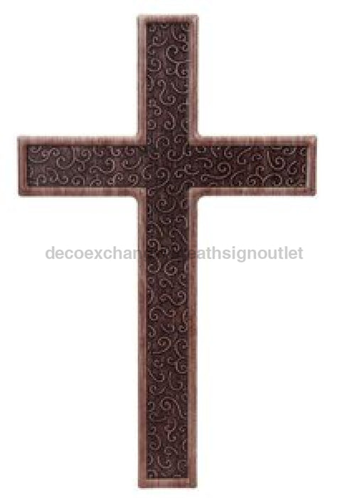 16"Hx10"L Metal Filagree Cross Sign Brown MD109904 — DecoExchange®