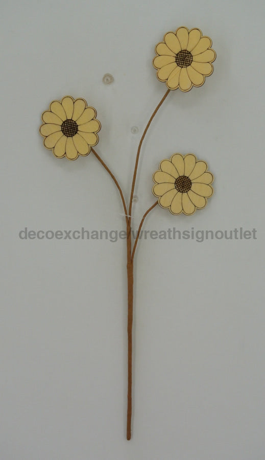21 In Wooden Daisy Spray 65014-Yel — DecoExchange®