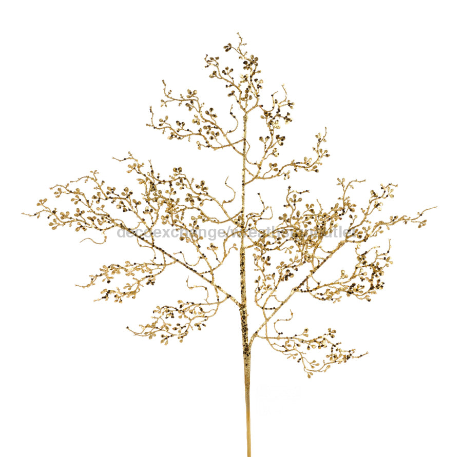 29"L Glitter Flat Seed Berry Spray Gold XS865808 — DecoExchange®