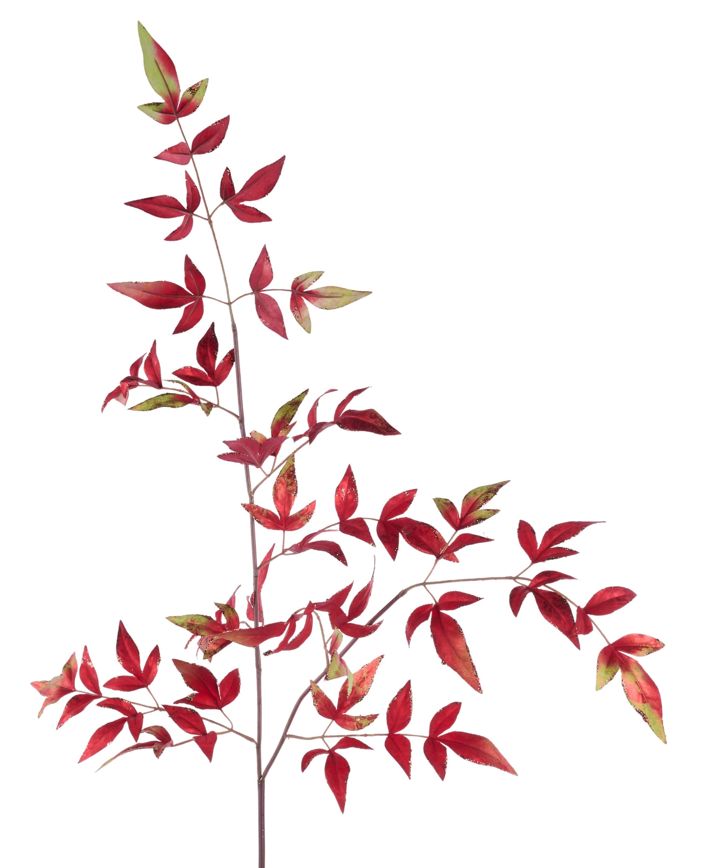 42"L Glitter Nandina Spray Red/Green/Gold XS2514H2 — DecoExchange®