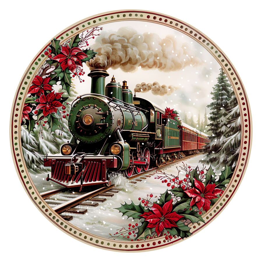 Christmas Train, DCO-102698, Sign For Wreath, 10" Metal Sign ...