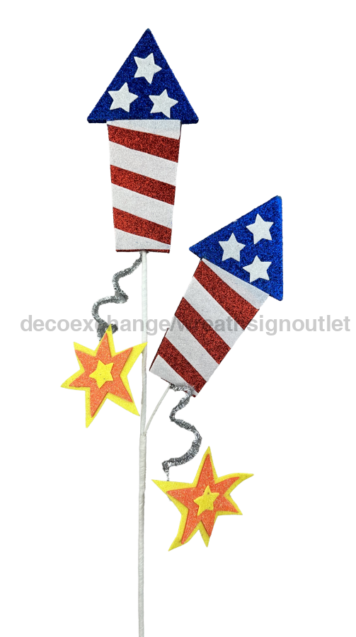 Glitter Rocket Spray - 2 Stems - 26" 74242RWB — DecoExchange®