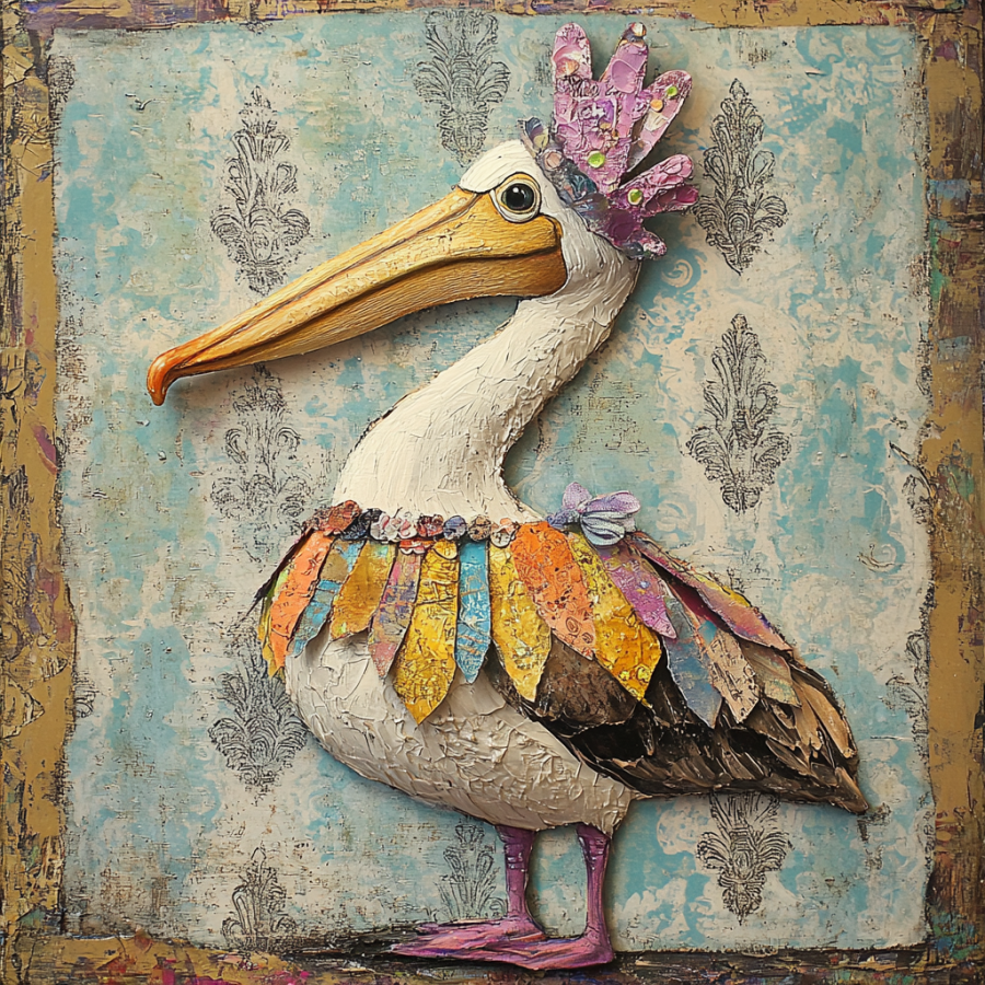 Mardi Gras Sign, Pelican Sign, DCO-13080, Sign For Wreath, 10x10" Meta ...
