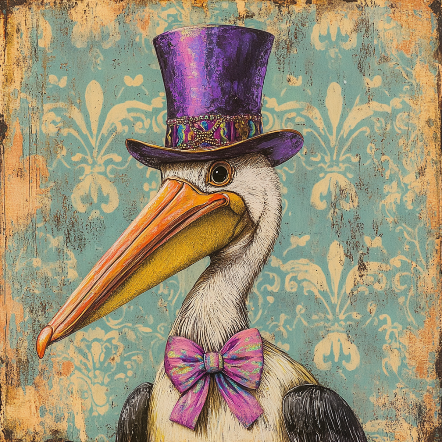 Mardi Gras Sign, Top Hat Sign, DCO-13099, Sign For Wreath, 10x10" Meta ...