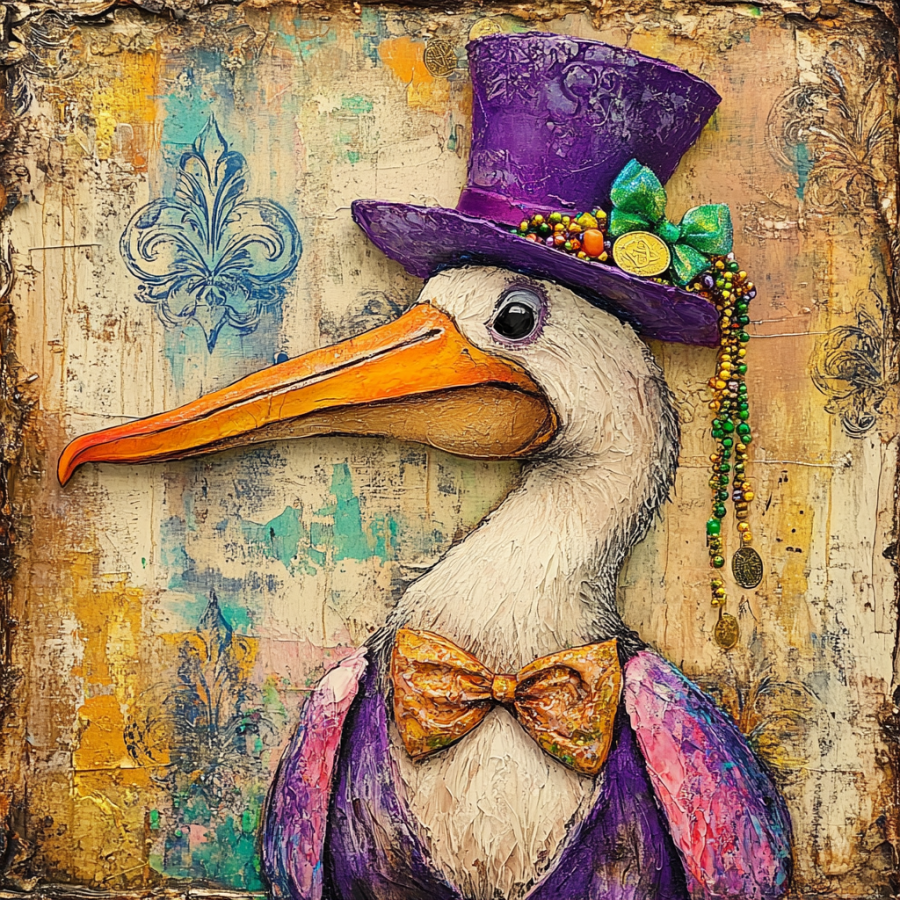Mardi Gras Sign, Top Hat Sign, DCO-13123, Sign For Wreath, 10x10" Meta ...