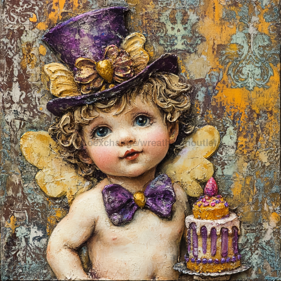 Mardi Gras Sign, Top Hat Sign, DCO-13126, Sign For Wreath, 10x10" Meta ...