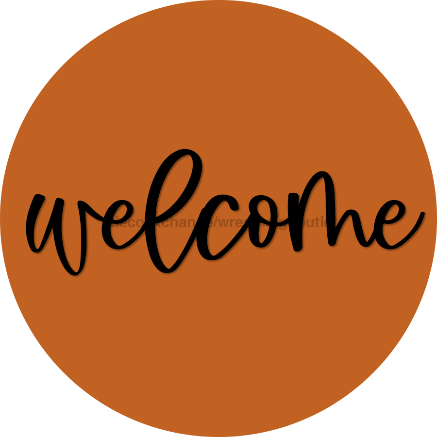 Welcome Door Hanger, 4 Holes Door Hanger, DCO-W-00061-DH, 22 in Round ...